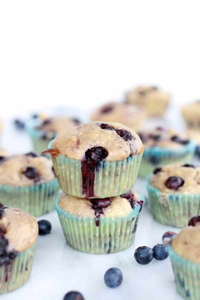 Whole Wheat Caramelized Blueberry Loaded Muffins. - Half Baked Harvest