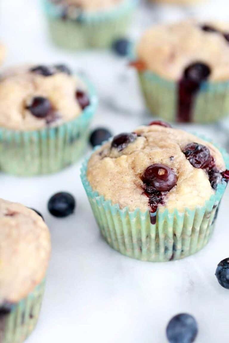 Whole Wheat Caramelized Blueberry Loaded Muffins. - Half Baked Harvest