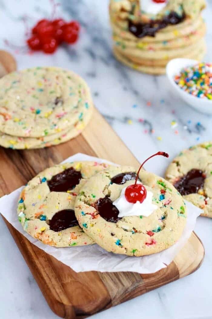 Giant Hot Fudge Ice Cream Sundae Cookies - Half Baked Harvest