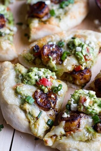 Chipotle Cajun Shrimp and Guacamole Pizza. - Half Baked Harvest