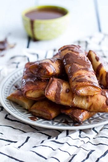 Sweet Banana Lumpia with Milk Chocolate Toasted Coconut Butter. - Half ...