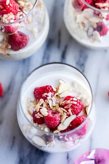 Vanilla Bean Coconut Quinoa Pudding with Honey Drizzled Raspberries ...