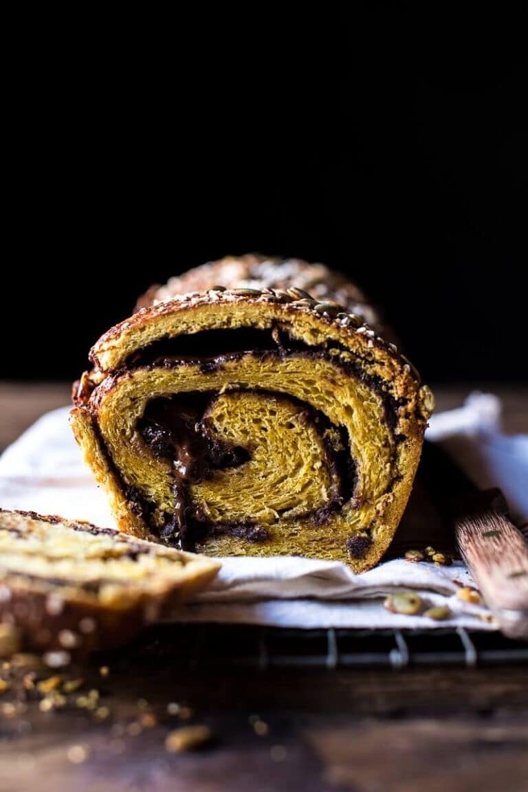 Chocolate Cinnamon Swirl Pumpkin Brioche Bread | HBH