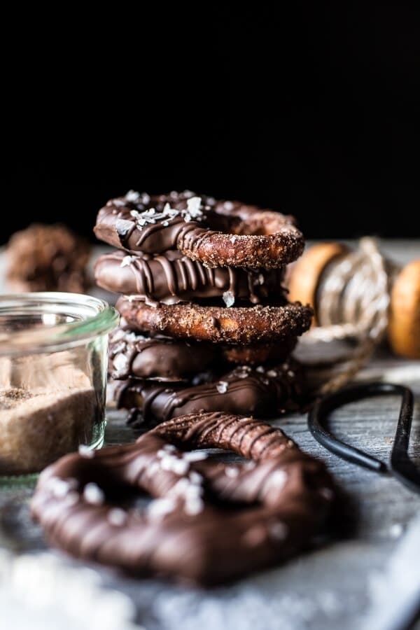 Chocolate Covered Cinnamon Sugar Pretzels HBH