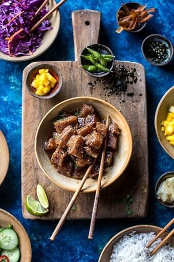 Hawaiian Ahi Tuna Poke Bowl (VIDEO). - Half Baked Harvest