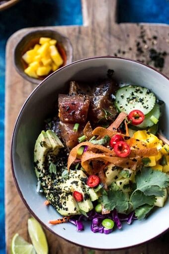 Hawaiian Ahi Tuna Poke Bowl (VIDEO). - Half Baked Harvest