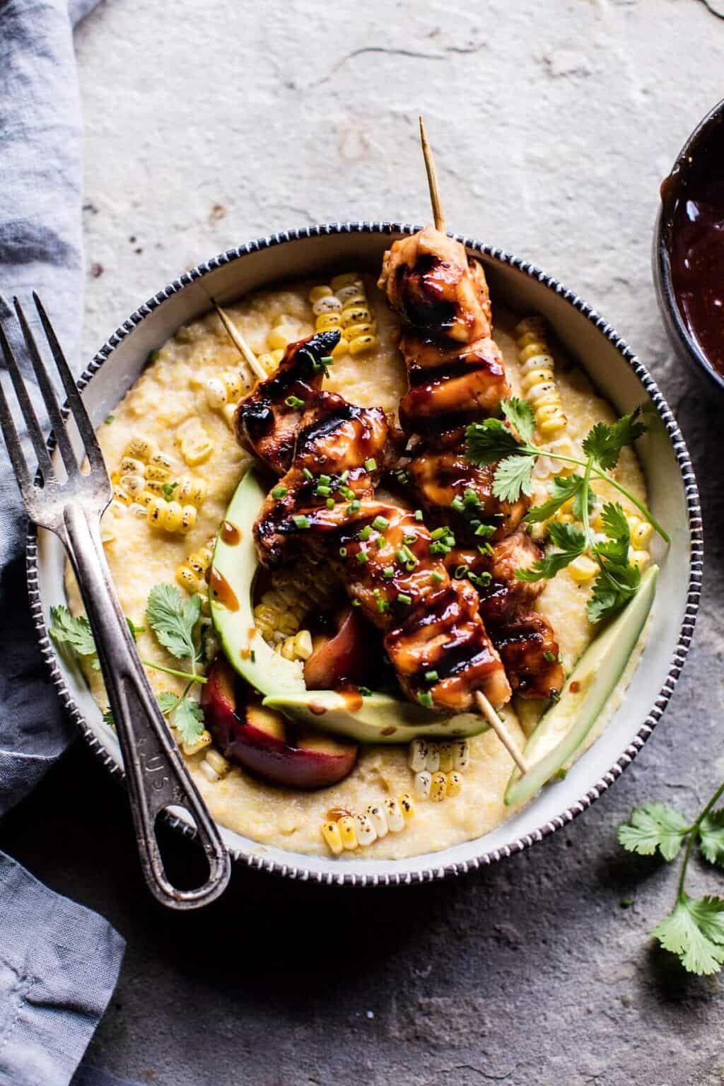 Honey BBQ Chicken and Charred Corn Polenta. - Half Baked Harvest