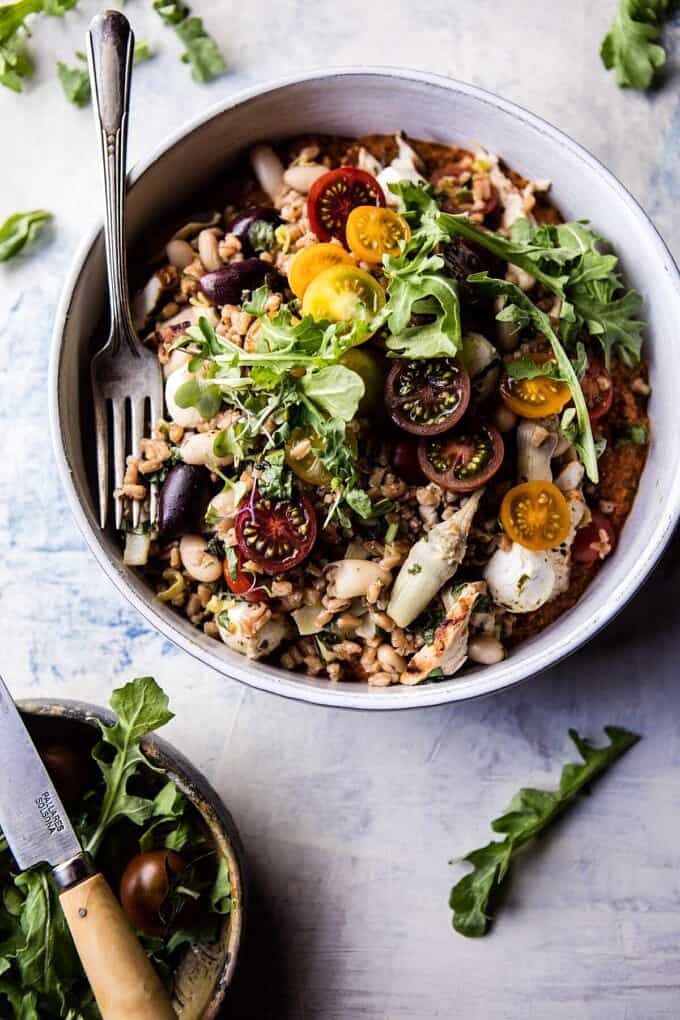 Mediterranean Chicken and Farro Salad. - Half Baked Harvest