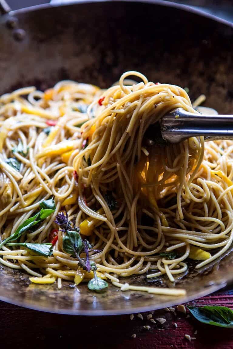 15 Minute Bangkok Peanut Mango Pasta. - Half Baked Harvest