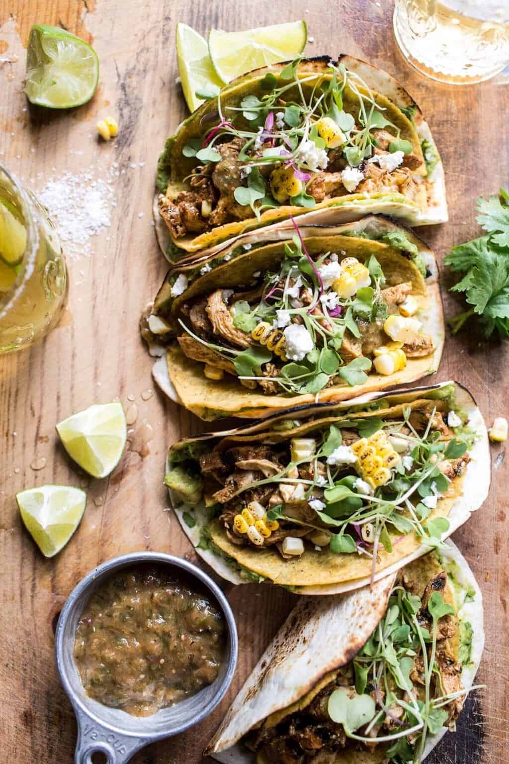 Two Layer Guacamole and Chipotle Chicken Tacos. - Half Baked Harvest
