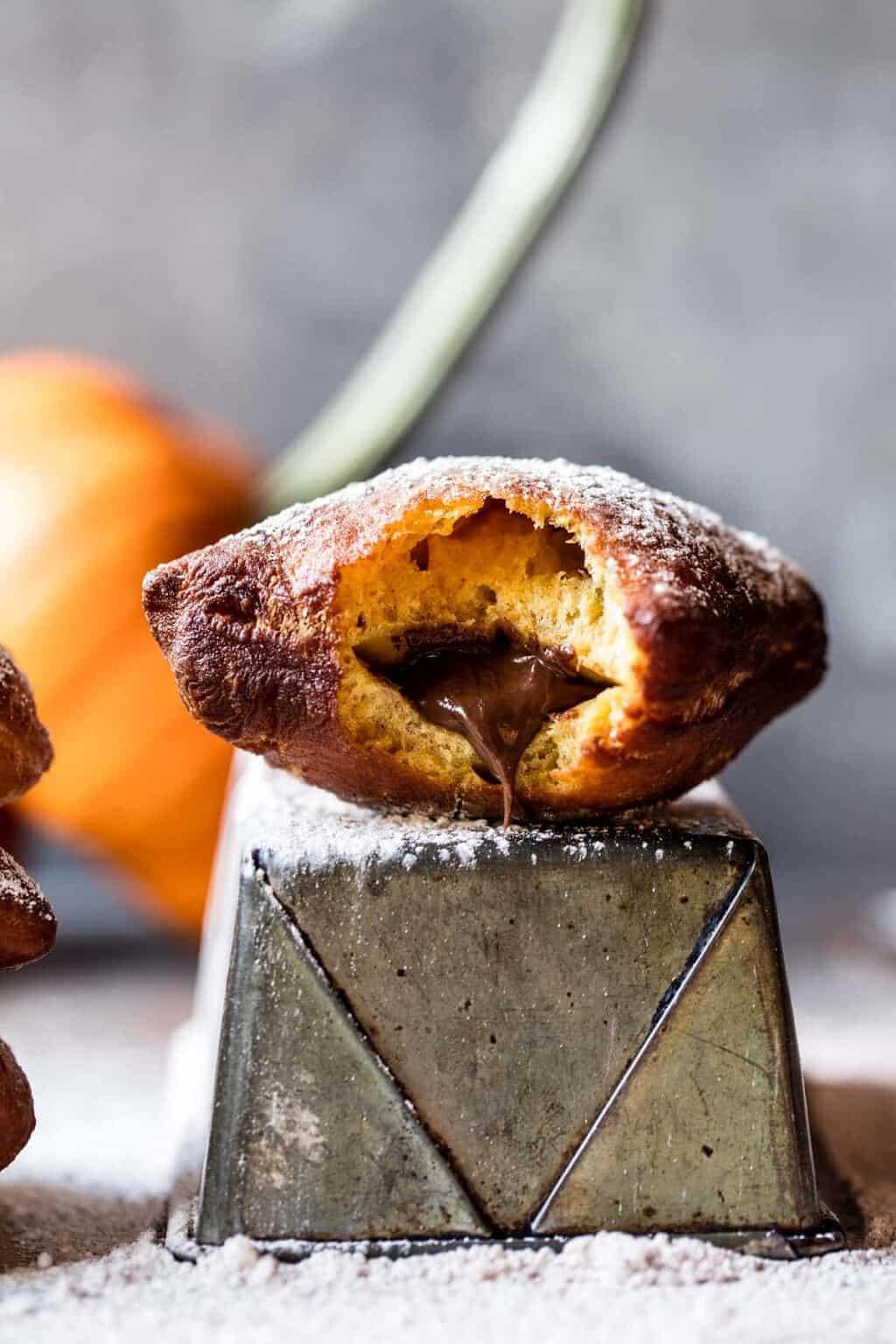 Nutella Stuffed Pumpkin Beignets. - Half Baked Harvest