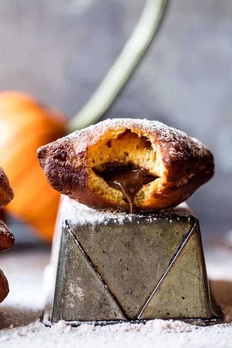 Nutella Stuffed Pumpkin Beignets. - Half Baked Harvest