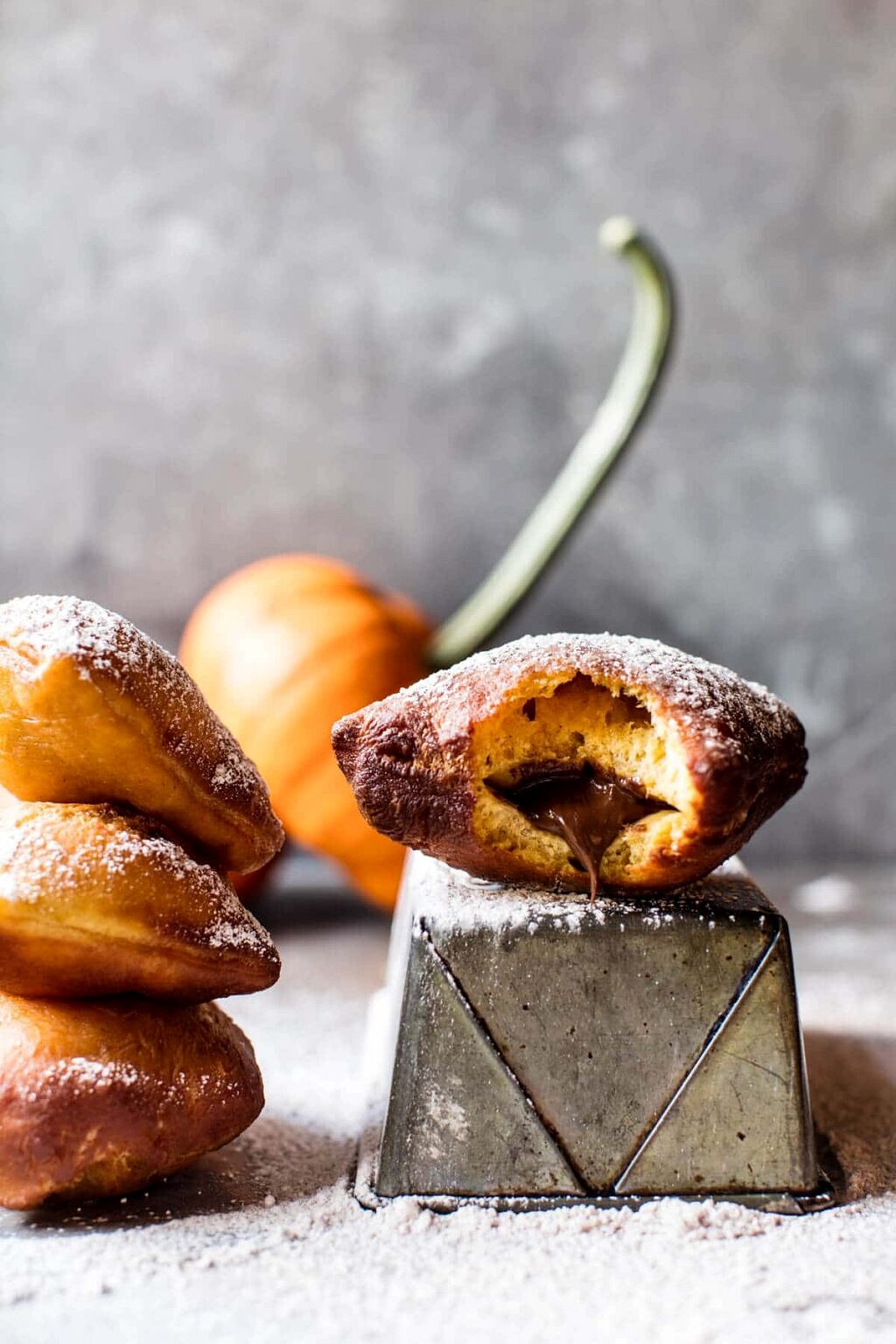 Nutella Stuffed Pumpkin Beignets. - Half Baked Harvest