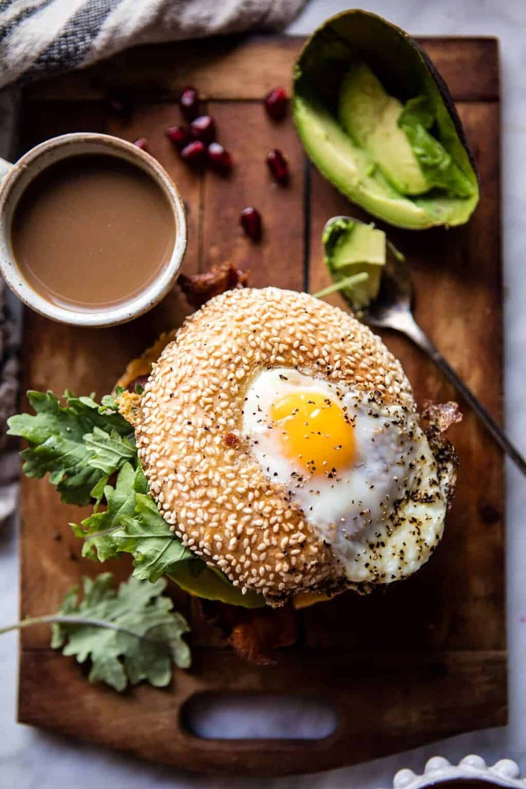 Egg in a Hole Avocado, Bacon, Egg and Cheese Bagel. - Half Baked Harvest