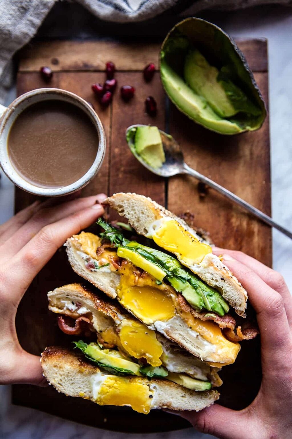 Egg in a Hole Avocado, Bacon, Egg and Cheese Bagel. - Half Baked Harvest