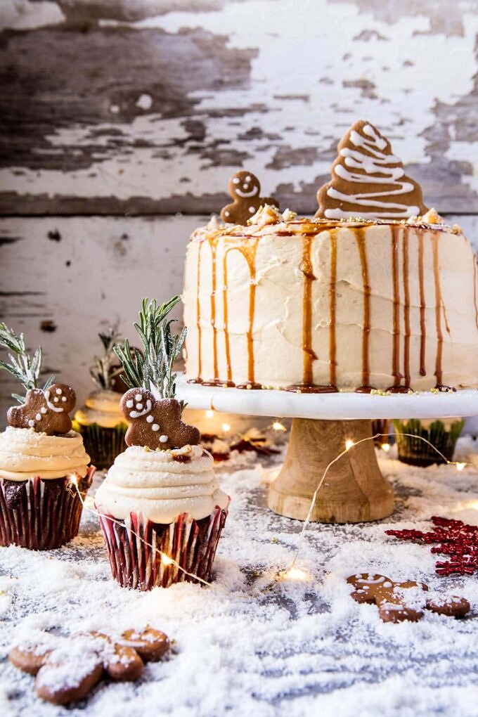 Gingerbread Cake with Caramel Cream Cheese Buttercream. - Half Baked ...