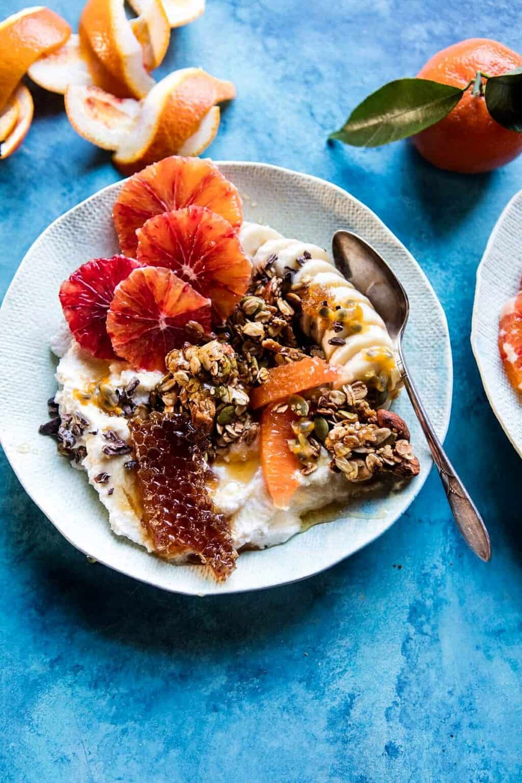 Winter Citrus Ricotta Breakfast Bowl with Honeycomb. - Half Baked Harvest