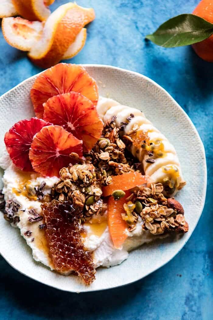 Winter Citrus Ricotta Breakfast Bowl with Honeycomb. - Half Baked Harvest