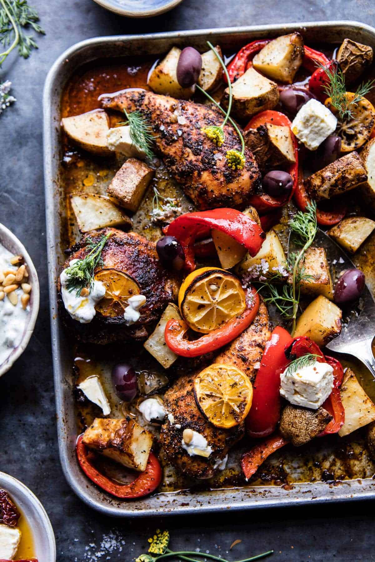Best Easy Greek Sheet Pan Chicken Souvlaki And Potatoes Half Baked Best Easy Greek Sheet Pan Chicken Souvlaki And Potatoes Half Baked