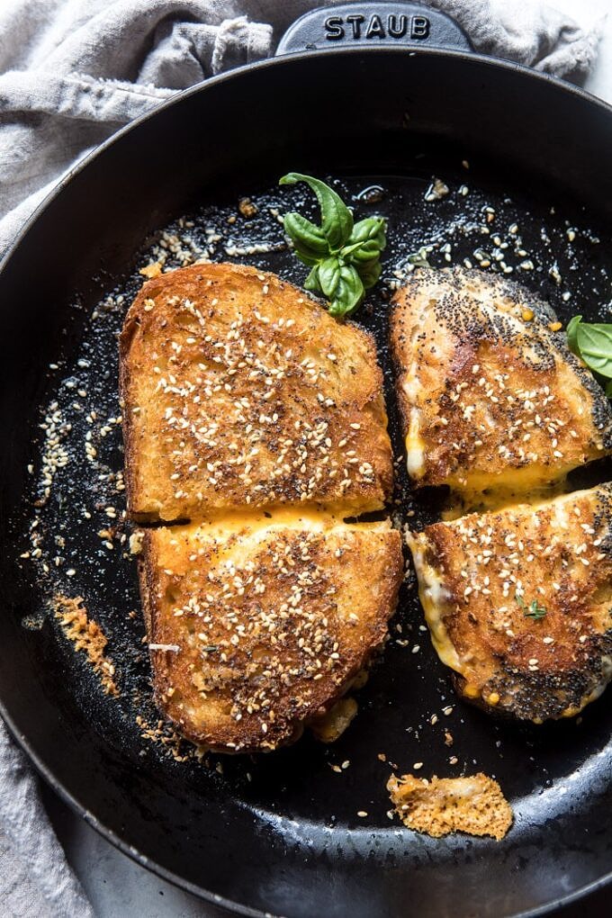 3 Cheese Everything Spice Grilled Cheese. - Half Baked Harvest