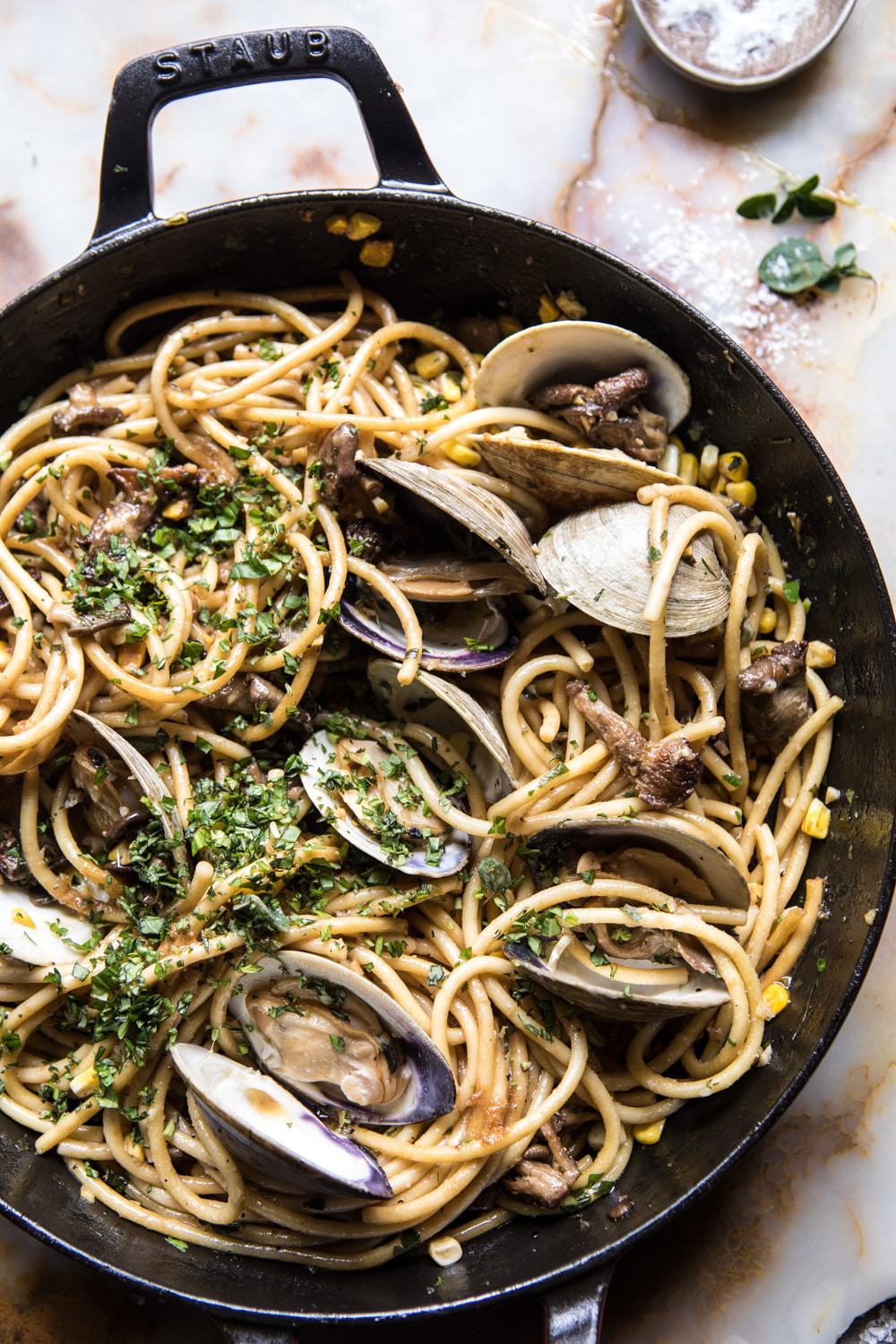 Buttery Mushroom and Clam Pasta. - Half Baked Harvest