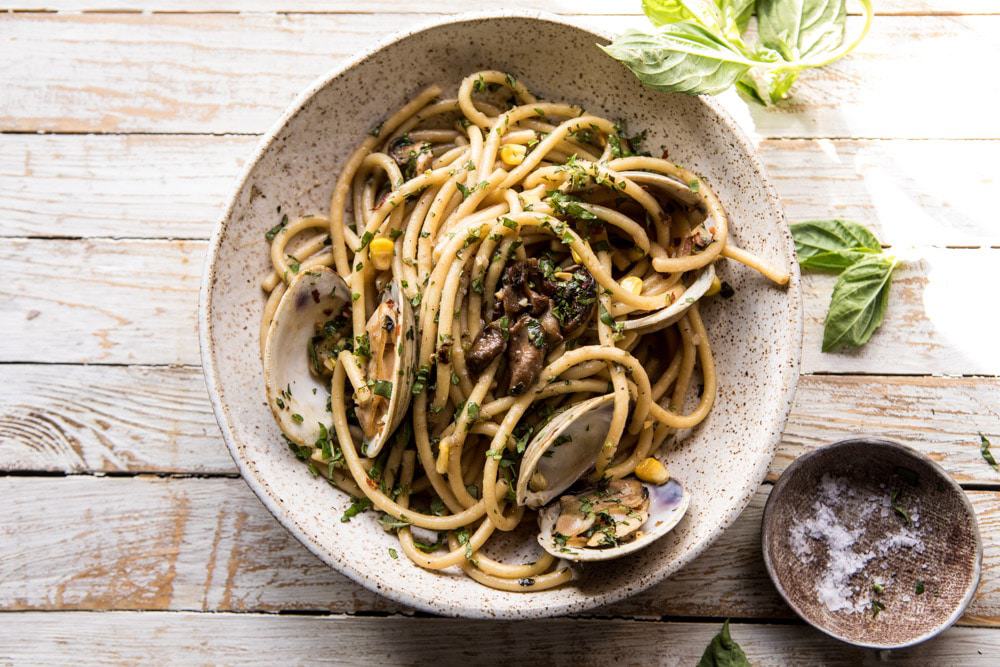 Buttery Mushroom and Clam Pasta. - Half Baked Harvest