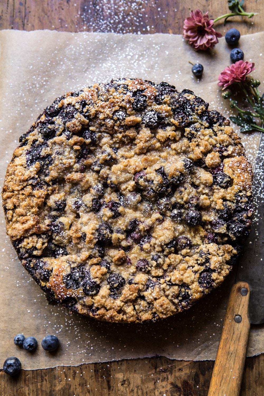Bursting Blueberry Cardamom Buckle. - Half Baked Harvest