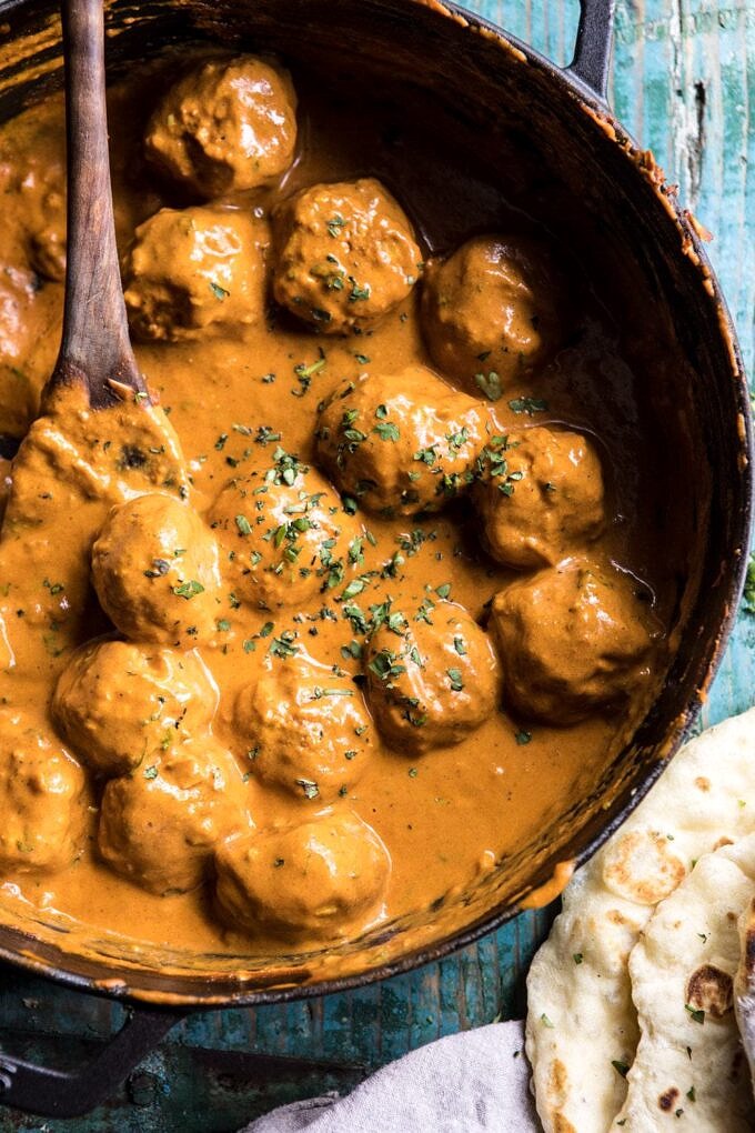 30 Minute Butter Chicken Meatballs. - Half Baked Harvest