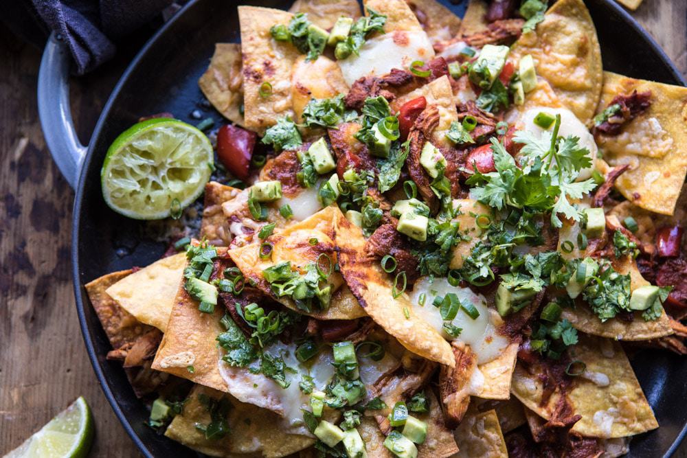 Chipotle Braised Chicken Nachos. - Half Baked Harvest