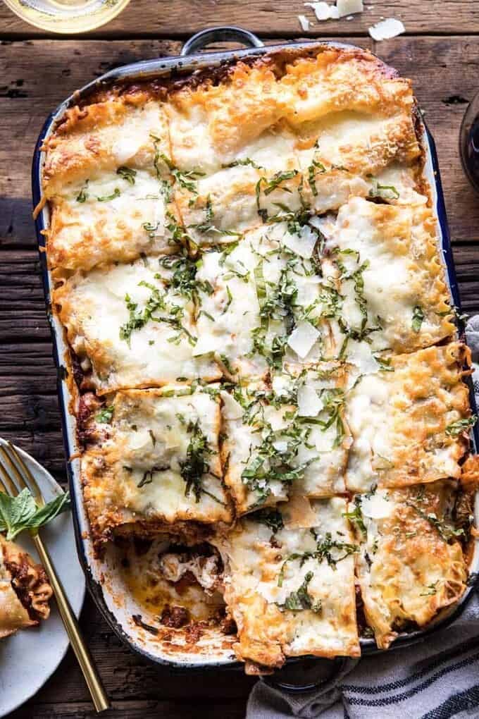 Pesto Bolognese Lasagna. - Half Baked Harvest