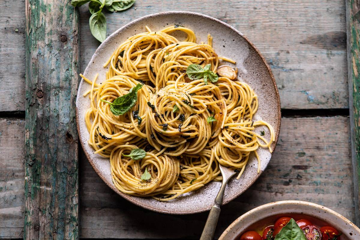 20 Minute Garlic Basil Brown Butter Pasta. - Half Baked Harvest