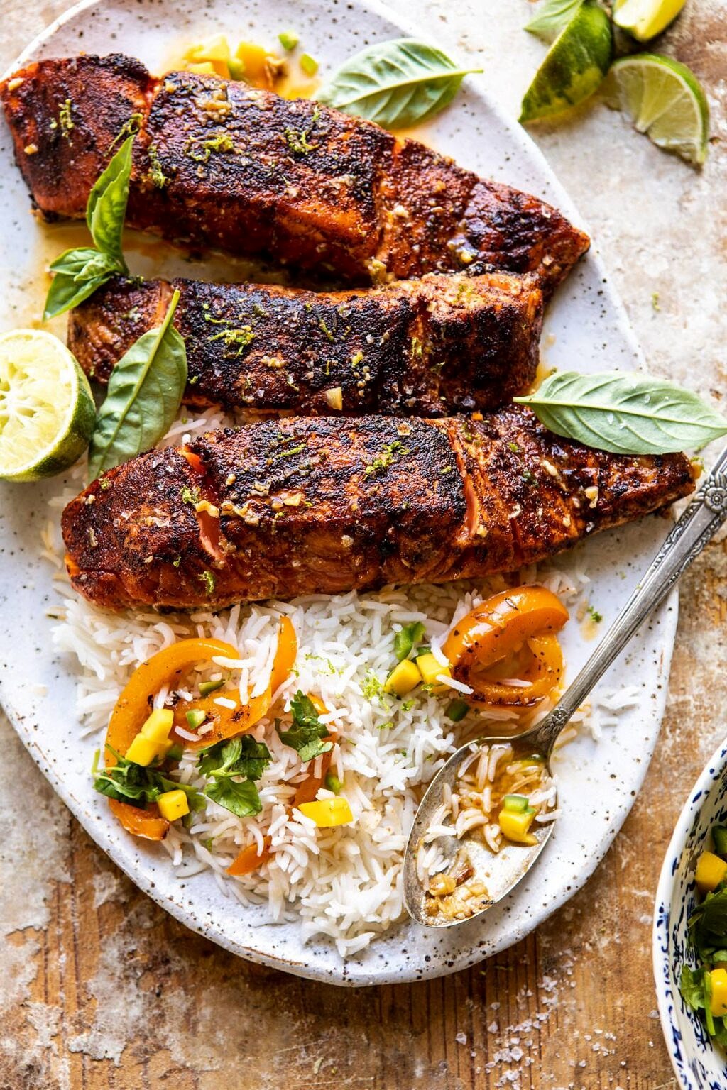 Cilantro Lime Salmon with Mango Salsa. - Half Baked Harvest