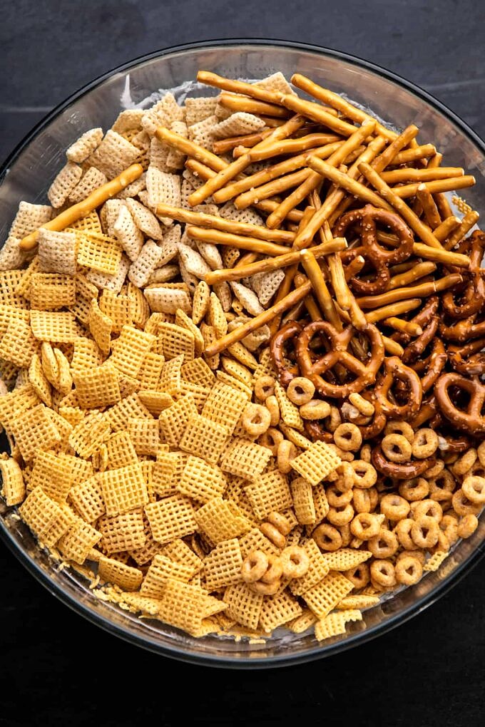 Valentine's Day Double Chocolate Chex Mix. - Half Baked Harvest
