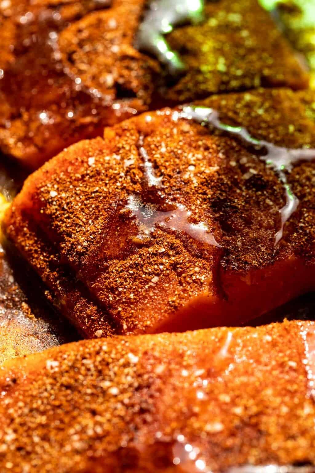 Sheet Pan Chipotle Salmon with Cilantro Lime Special Sauce. - Half ...