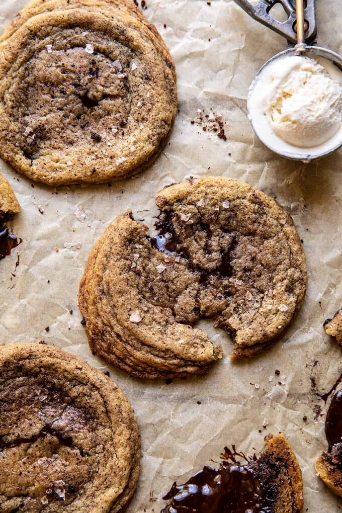 Giant Salted Espresso Hot Fudge Cookies. - Half Baked Harvest