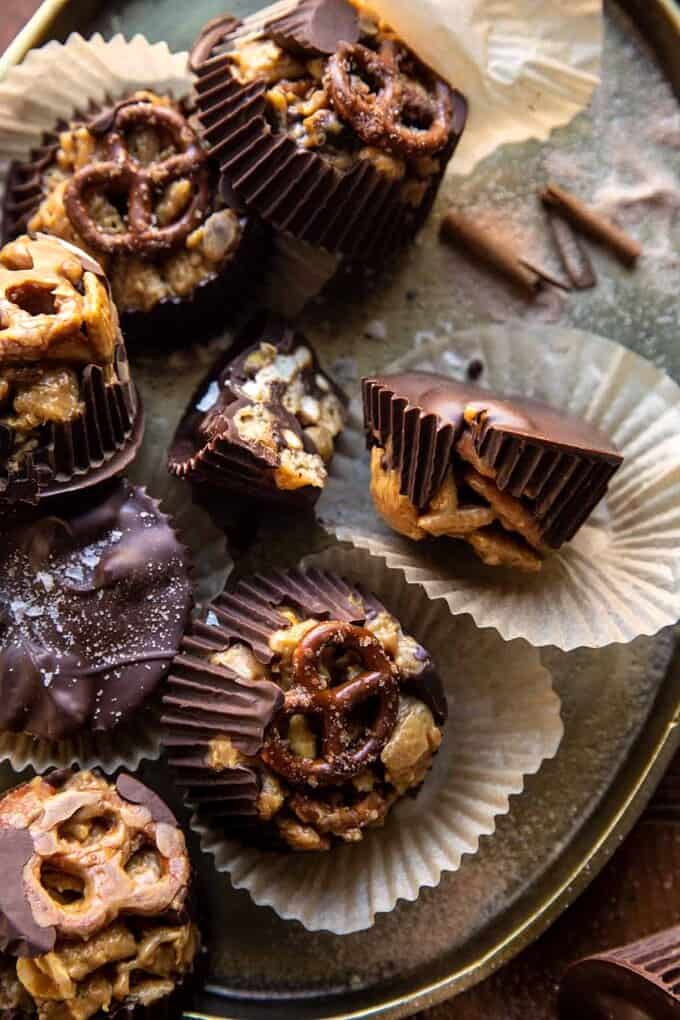 Snickerdoodle Peanut Butter Chocolate Chex Mix Bars. - Half Baked Harvest