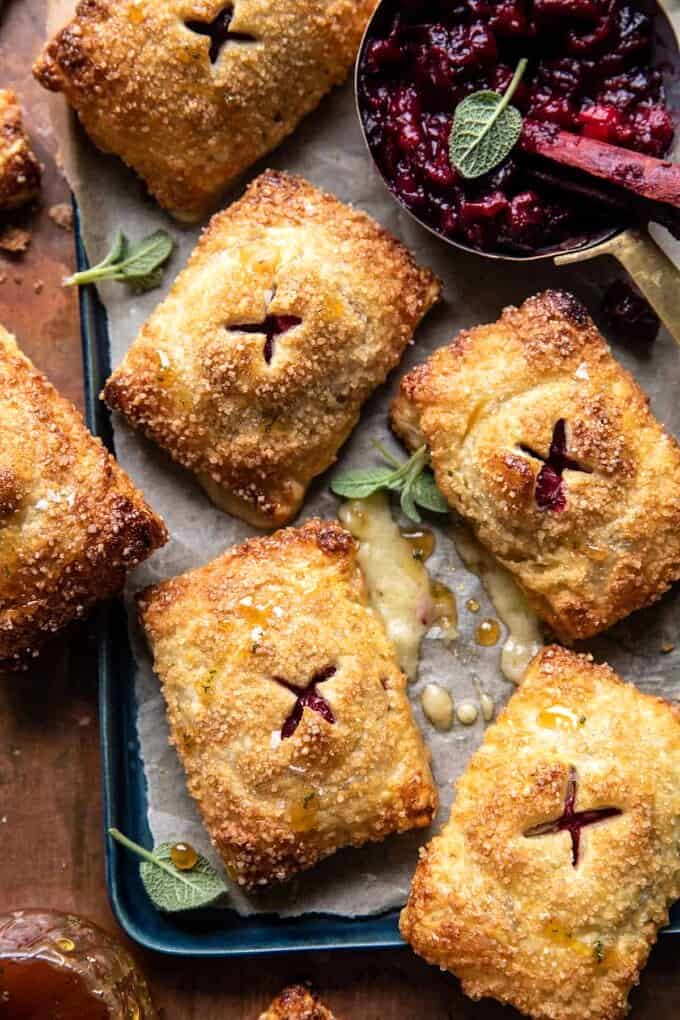 Mini Pastry Wrapped Cranberry Baked Brie Bites. - Half Baked Harvest