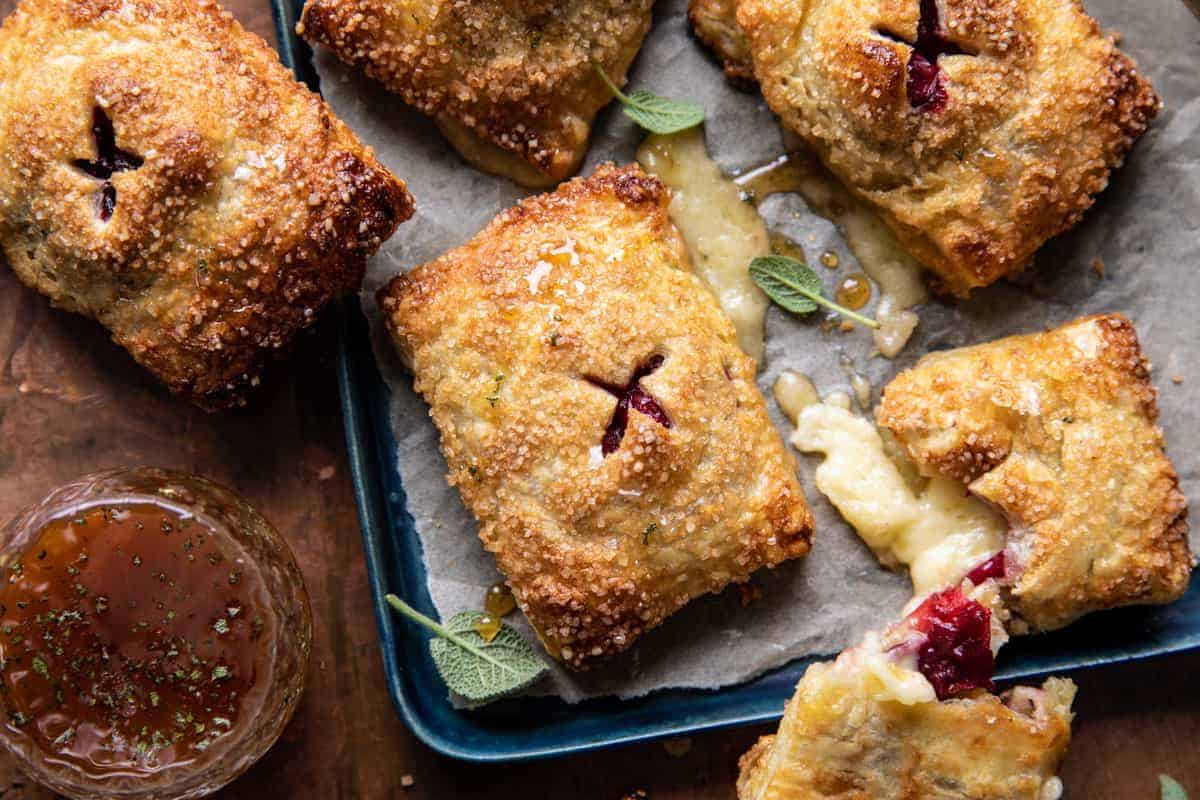 Mini Pastry Wrapped Cranberry Baked Brie Bites. - Half Baked Harvest