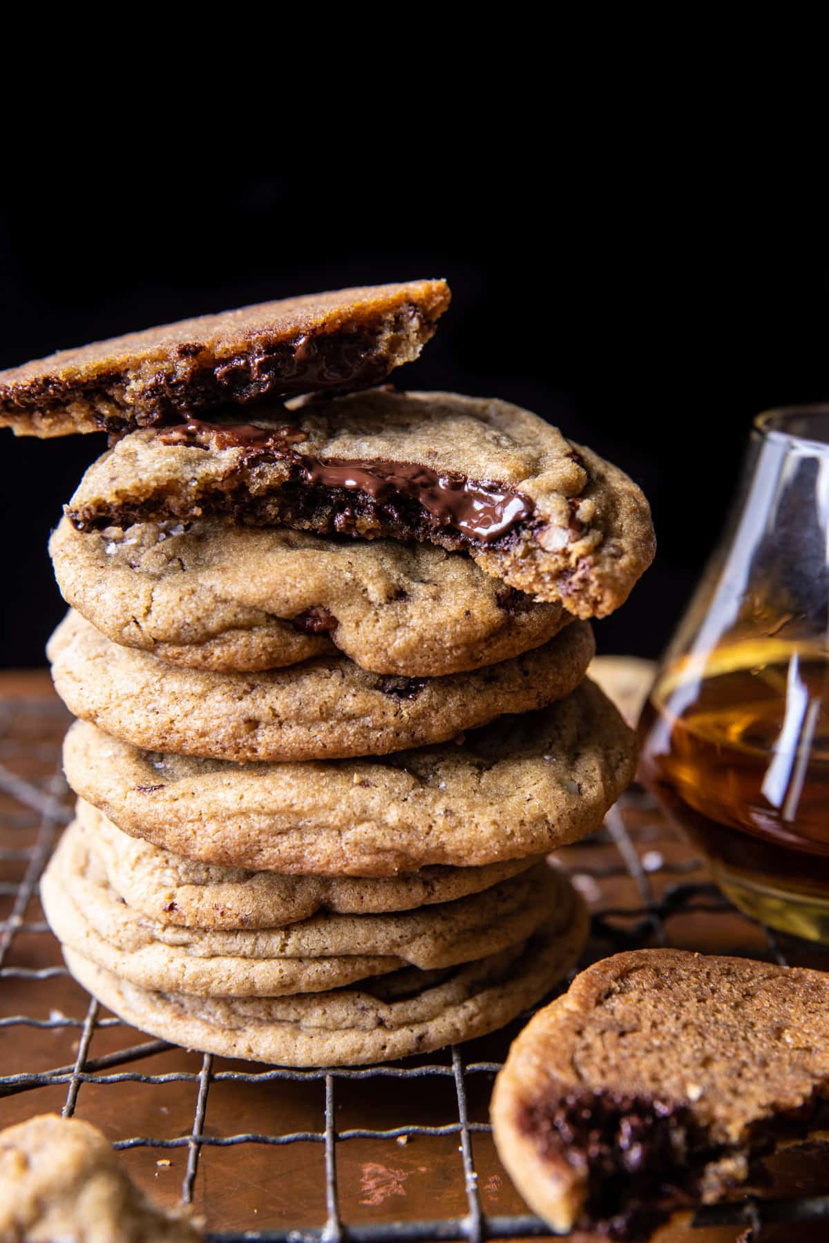 Brown Butter Bourbon Pecan Chocolate Chunk Cookies. - Half Baked Harvest