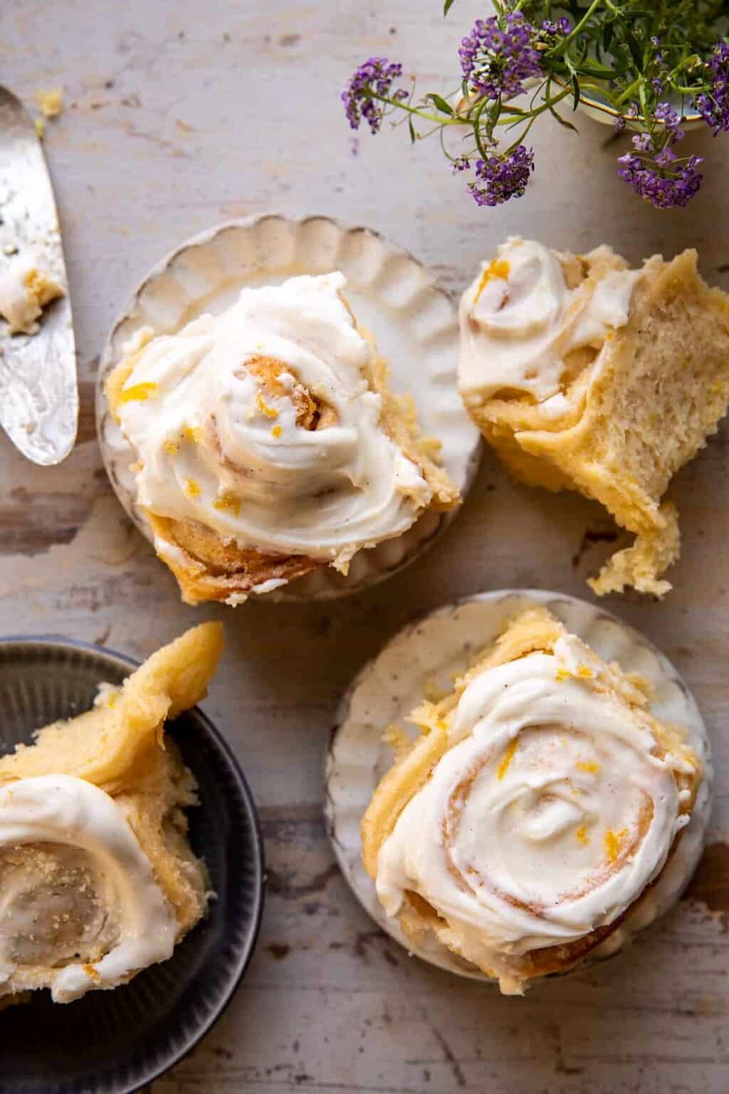 Lemon Sugar Rolls with Vanilla Cream Cheese Icing. - Half Baked Harvest