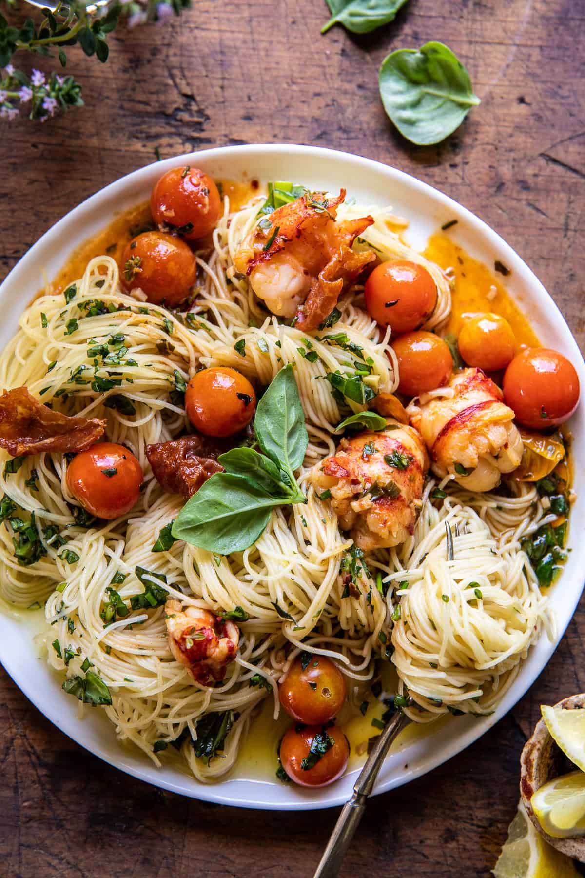 Brown Butter Lobster Pasta with Burst Cherry Tomatoes. - Half Baked Harvest