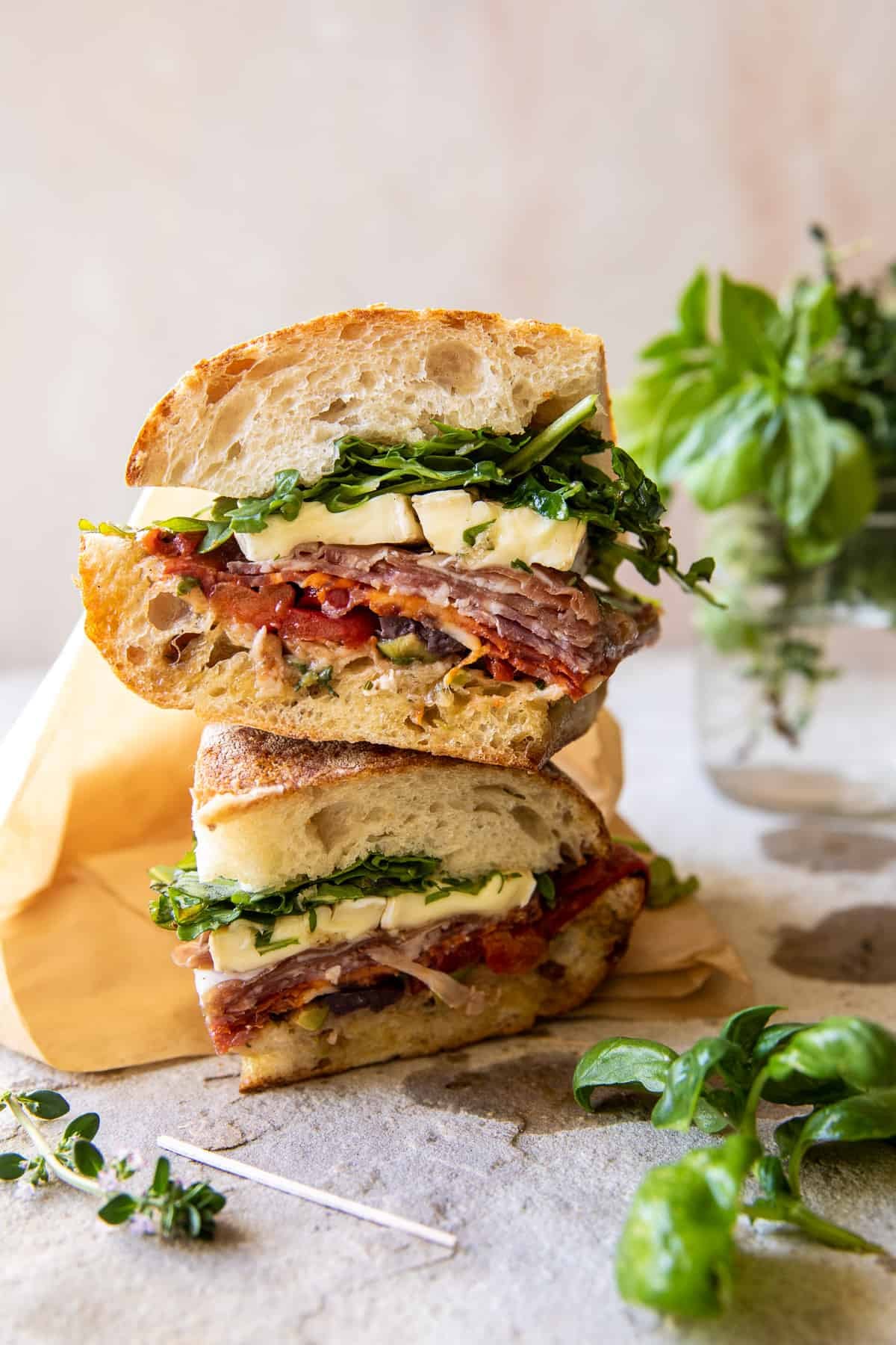 Picnic Style Brie and Prosciutto Sandwich. - Half Baked Harvest