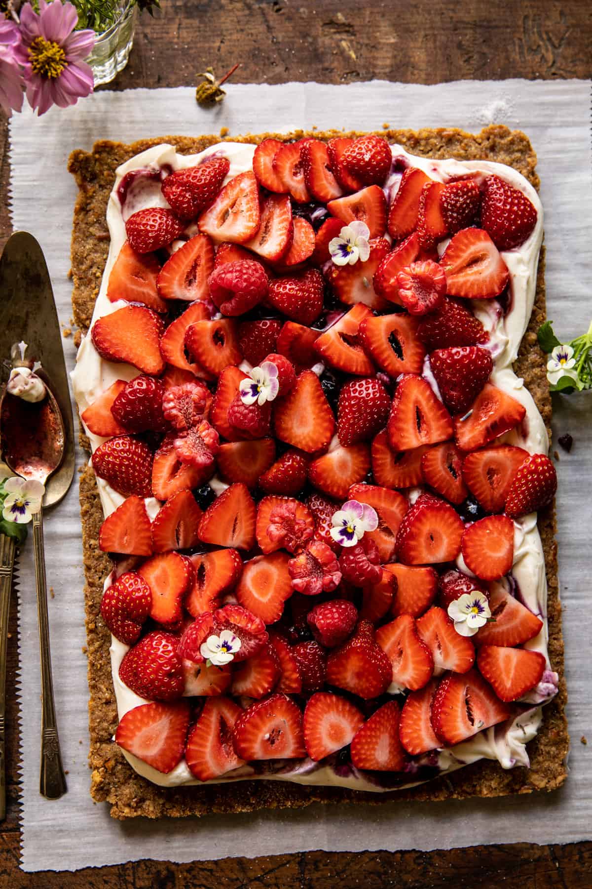 Simple Strawberry and Cream Rye Pretzel Tart. - Half Baked Harvest