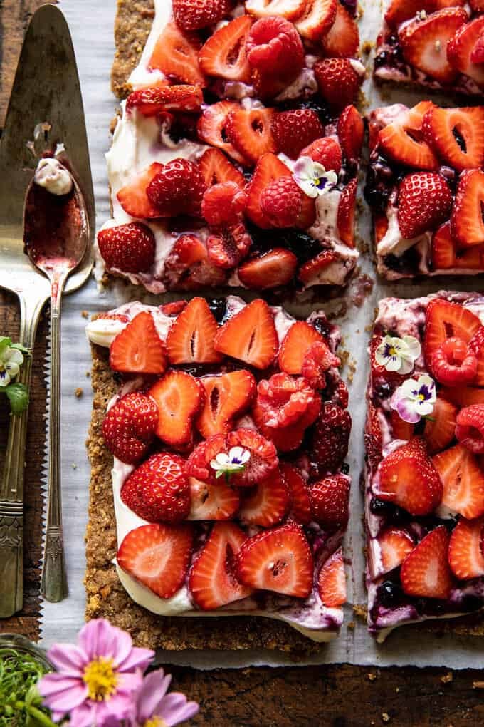 Simple Strawberry and Cream Rye Pretzel Tart. - Half Baked Harvest