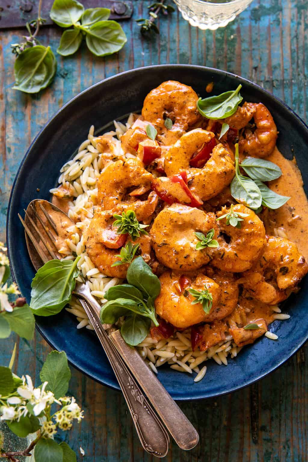 Spicy Southern Style Shrimp with Lemon Basil Orzo. - Half Baked Harvest