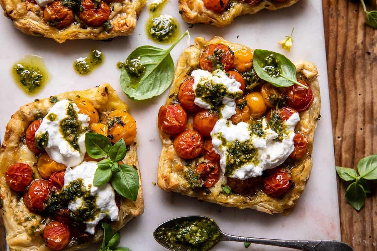 Caprese Pesto Tarts. - Half Baked Harvest