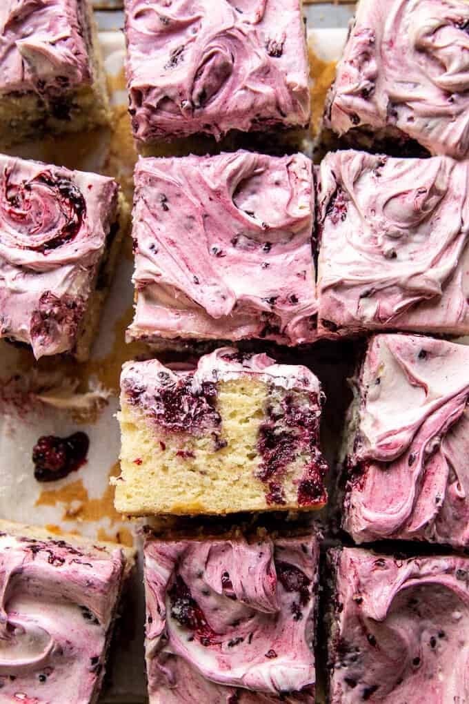 Swirled Blackberry Lavender Sheet Cake. - Half Baked Harvest