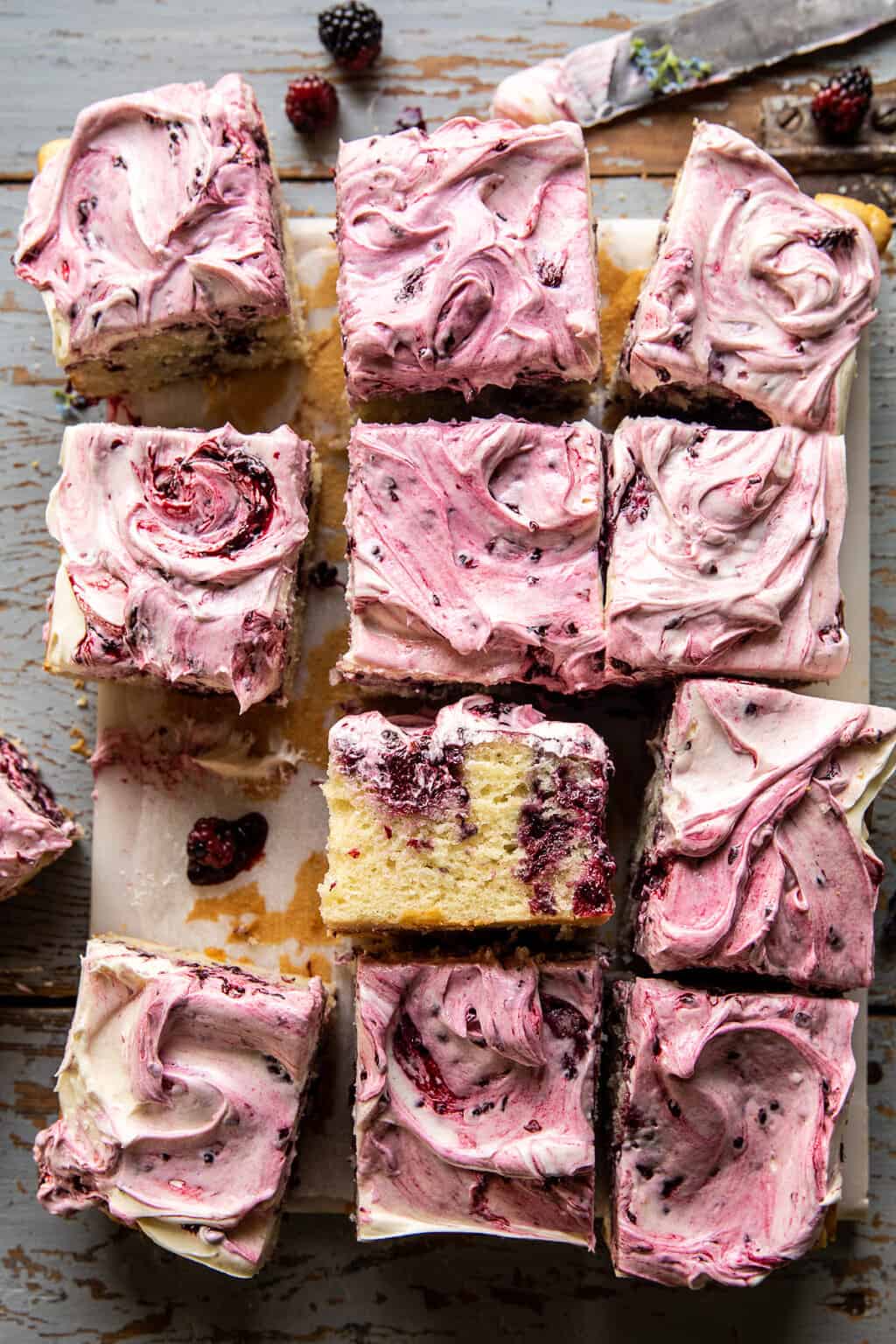 Swirled Blackberry Lavender Sheet Cake. - Half Baked Harvest