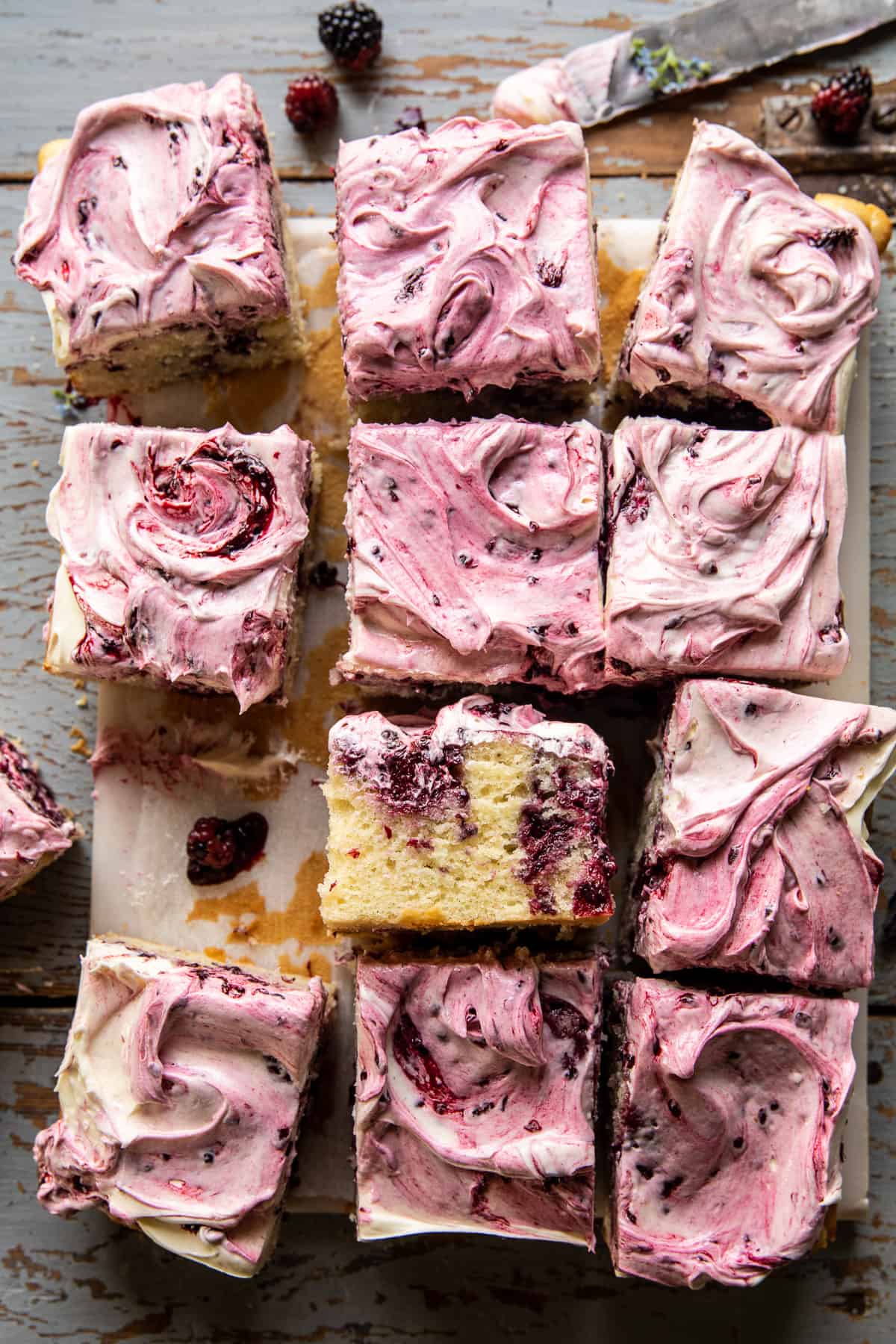 Swirled Blackberry Lavender Sheet Cake. - Half Baked Harvest
