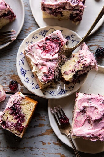 Swirled Blackberry Lavender Sheet Cake. - Half Baked Harvest